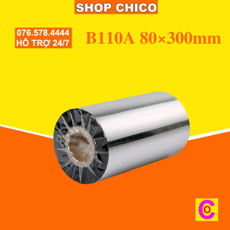 Ribbon in mã vạch wax resin B110A 80×300mm - Siêu thị máy Chico